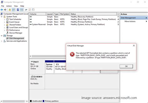 fix selected gpt formatted disk contains a partition not of type minitool partition wizard