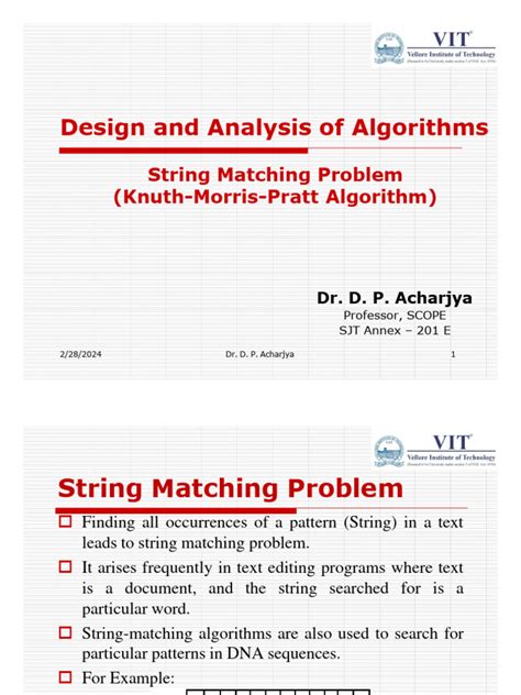 18 string matching kmp algorithm pdf mathematical logic applied mathematics