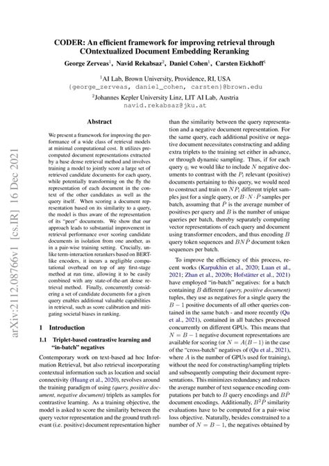 coder an efficient framework for improving retrieval through contextualized document embedding