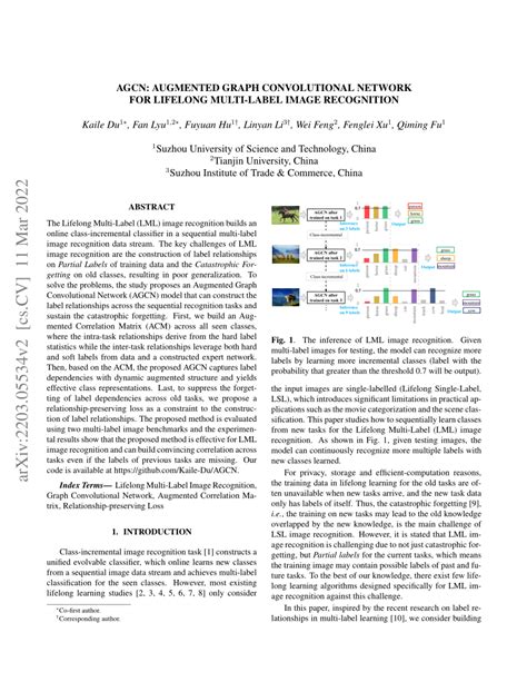 pdf agcn augmented graph convolutional network for lifelong multi label image recognition