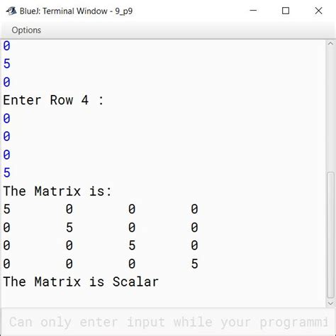 scalar matrix check java program knowledgeboat