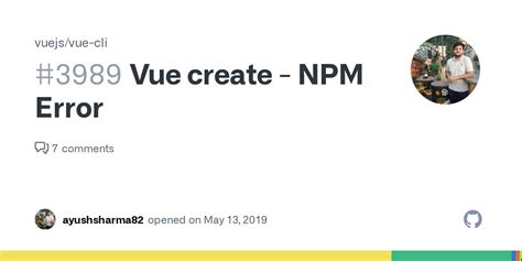 Vue Create NPM Error Issue 3989 Vuejs Vue Cli GitHub