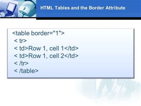 Html Table Border Attribute Decoration Examples