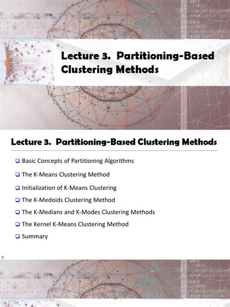 lecture 3 partitioning based clustering methods pdf cluster analysis statistical data types