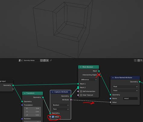 Blender How To Apply Bevel To Intersecting Edges Of A Geometry Nodes