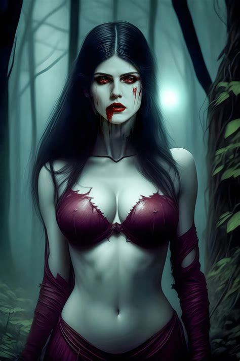 Eternal Shadows Gothic Vampire In The Woods With Human Skin Digital Art By Michael Dark Fine