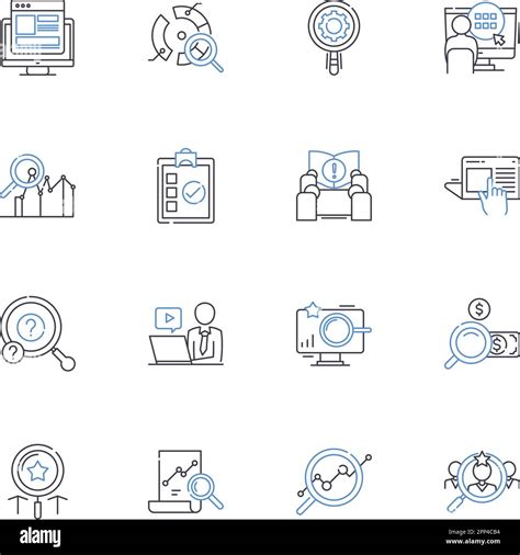 assessment line icons collection evaluation testing grading analysis measurement