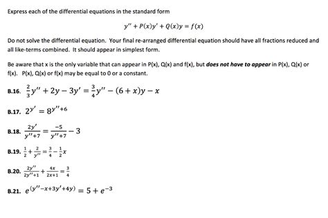 solved express each of the differential equations in the