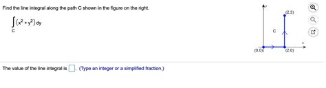 solved find the line integral along the path c shown in the