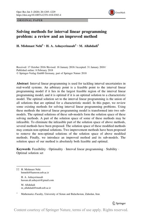 solving methods for interval linear programming problem a review and an improved method