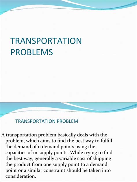 transportation problem pdf linear programming analysis