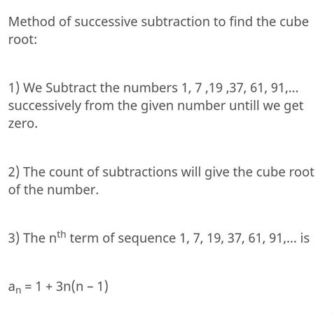 find the cube root of 729 by successive subtraction