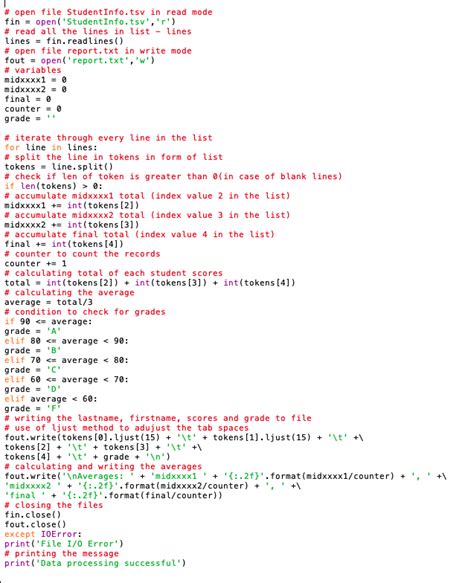 Solved Program Then Creates A Text File That Records The Chegg