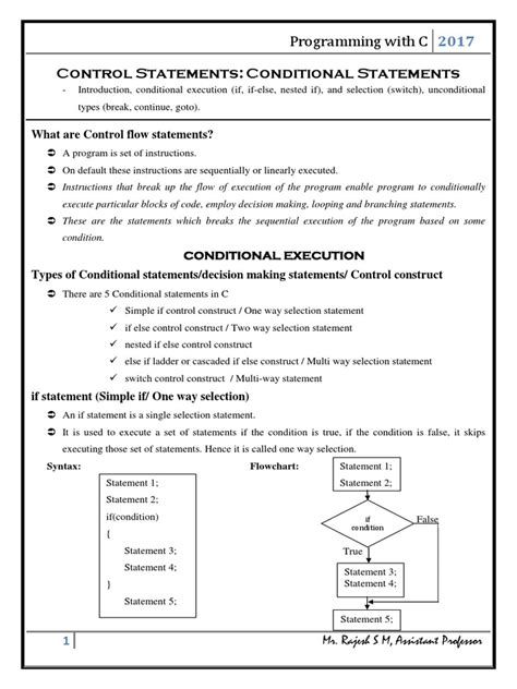 control statements conditional statements pdf control flow computing