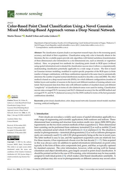 pdf color based point cloud classification using a novel gaussian mixed modeling based