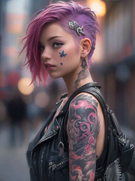Photograph Of A Cute 18 Year Old Punk Girl、top Quality、in 8k、32k、 Masterpiece、nsfw