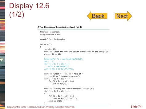 chapter 12 pointers and dynamic arrays copyright © 2005 pearson addison wesley all rights