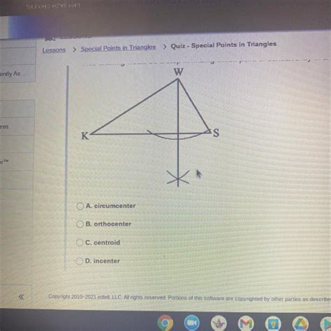 this drawing would be a step in finding which point of concurrency in a triangle