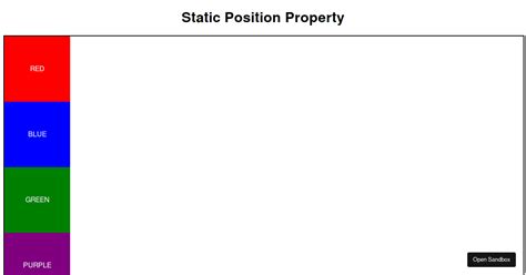 Static Position Property Codesandbox
