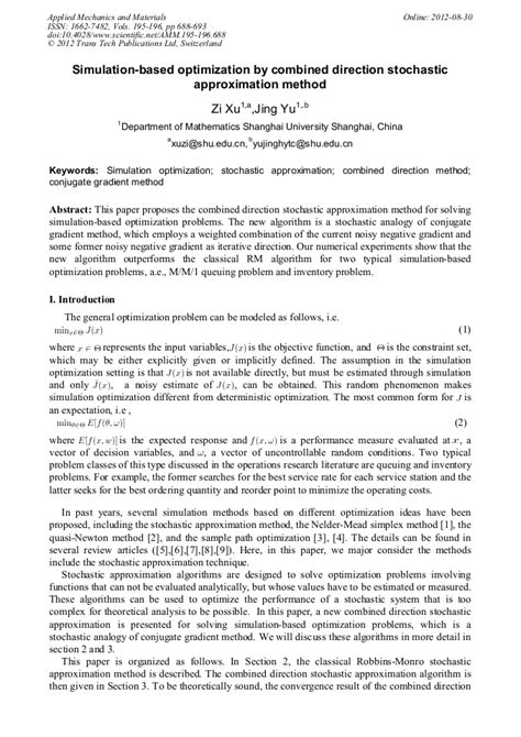 simulation based optimization by combined direction stochastic approximation method scientific