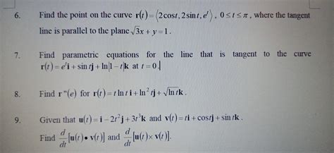 solved 6 find the point on the curve r t 2cost 2 sint