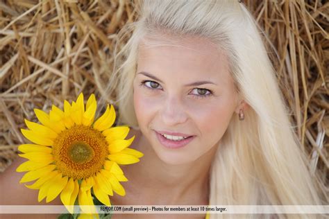 Vika D Nice Blonde Girl Vika D Shows Off Her Bald Twat Afore A Round Bale R18hub