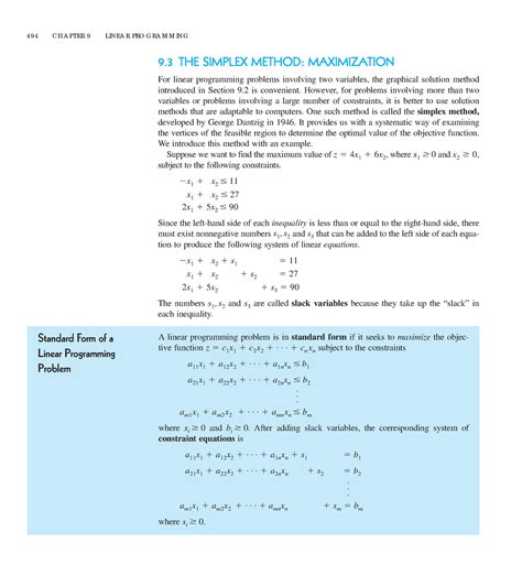 linear programming simplex max 9 the simplex method maximization for linear programming