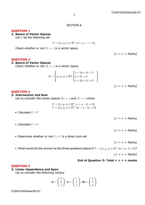 tutorial 07 vector spaces i axioms of vector spaces intersection sum and direct sum