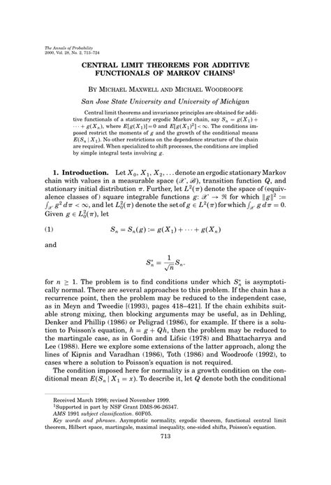 pdf central limit theorems for additive functionals of markov chains