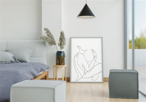 Erotic Line Art Couple Sketch Sex Drawing Nude Poster Printable Love Wall Art Naked Couple