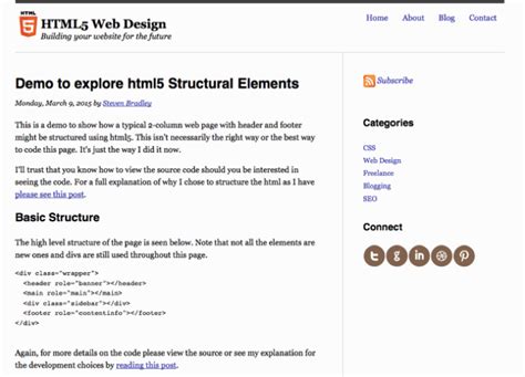 html5 structural elements — how i built this demo part 1