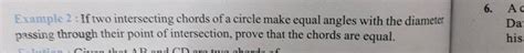 If Two Intersecting Chords Of A Circle Make Equal Angles With The