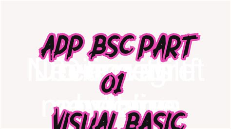 bsc part 1 computer science visual basic chapter 6 lecture 1 part f youtube