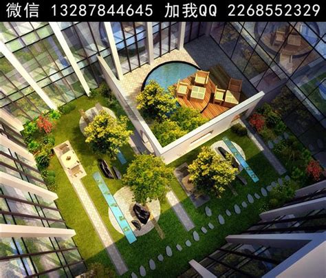 中庭景观绿化设计案例效果图 3689750 领贤网