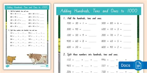 stage 5 phase 1 adding hundreds tens and ones to 1000