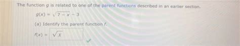 solved d use function notation to write g in terms of f