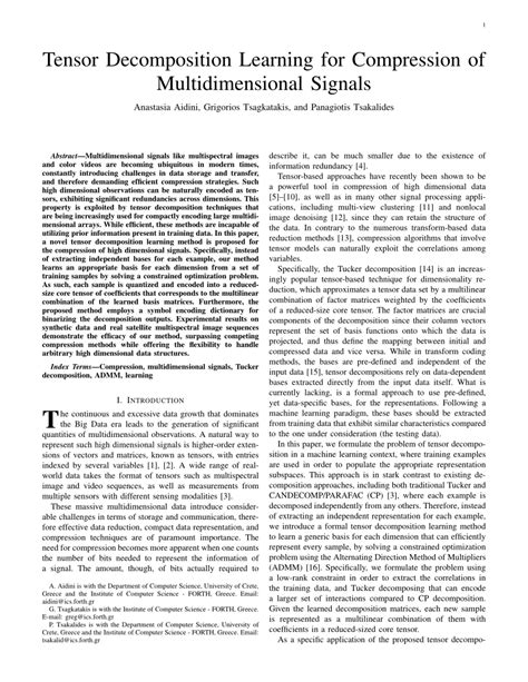 pdf tensor decomposition learning for compression of multidimensional signals