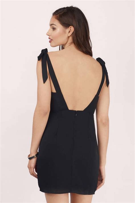 Made To Be Yours Black Bow Tie Strap Bodycon Dress Sexy Dresses Online Cute Dresses Womens