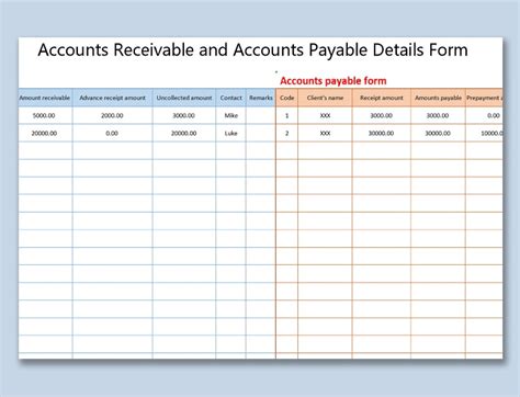Excel Accounts Template