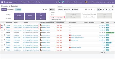 Merge Purchase Order Odoo Combine RFQ Odoo