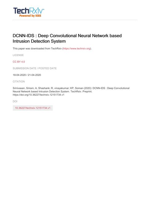 pdf dcnn ids deep convolutional neural network based intrusion detection system