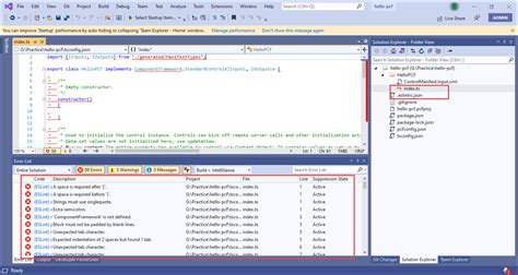 Visual Studio 2019 Showing ESLint Errors For Power Apps CLI Generated