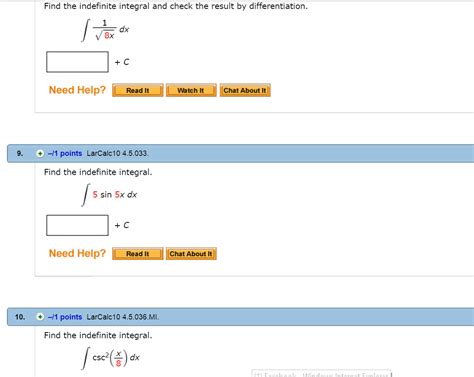 solved find the indefinite integral and check the result by