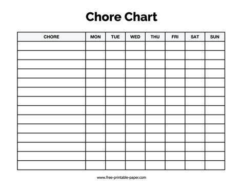 Fill In Chart Template