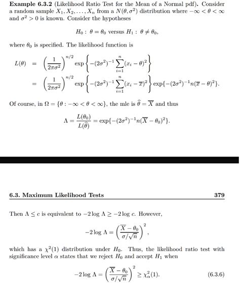 solved example 6 3 2 likelihood ratio test for the mean of a normal pdf consider randomn