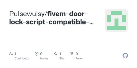 github pulsewulsy fivem door lock script compatible with vmenu