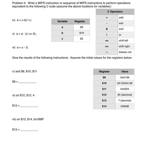 [solved] problem 3 write a mips instruction or sequence o