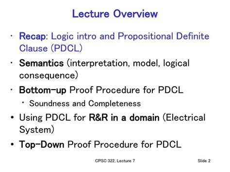 propositional definite clause logic syntax semantics randr and proofs ppt download