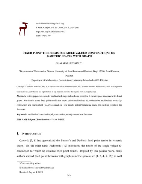 pdf fixed point theorems for multivalued contractions on b metric spaces with graph