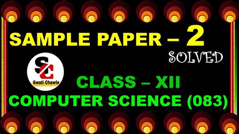 sample paper 2 solved class 12 computer science python youtube